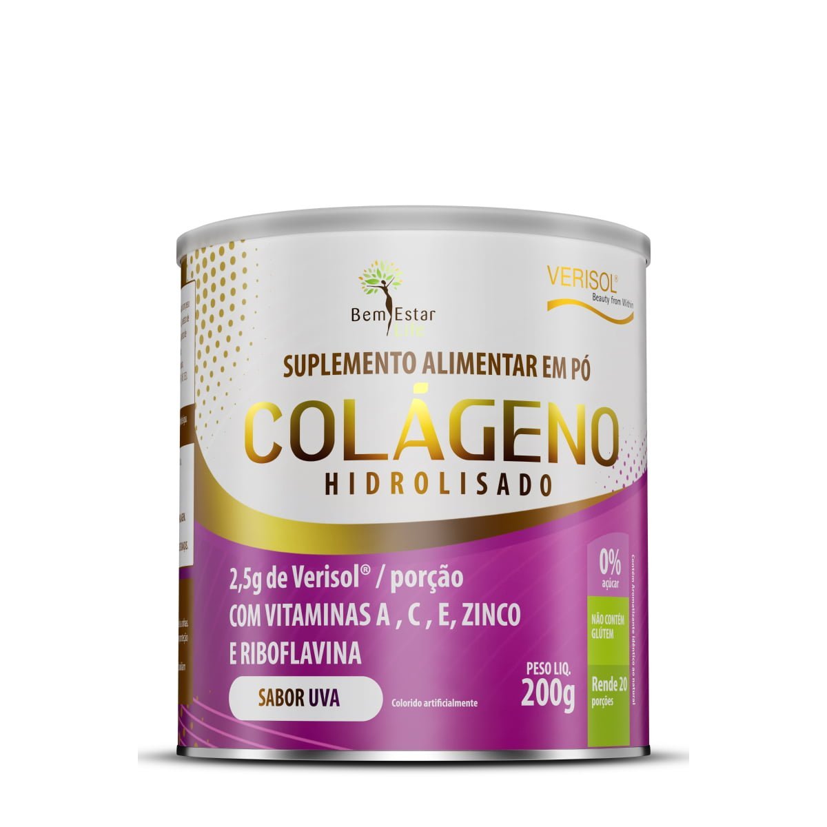 Colageno Em Pó Com Verisol Sabor Uva Bem Estar Life - Bem Estar Life Mundi